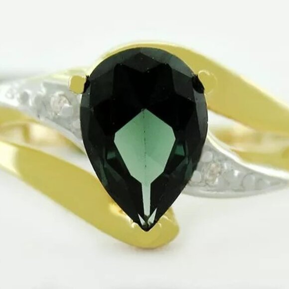 Jewelry | Genuine 126 Cts Tsavorite Diamond Ring 1k Gold Free ...